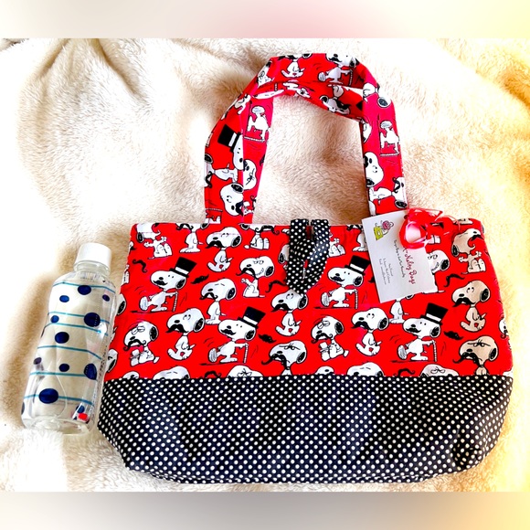 Handmade | Bags | Peanuts Snoopy Red Mustache Handmade Tote Bag Nwt ...